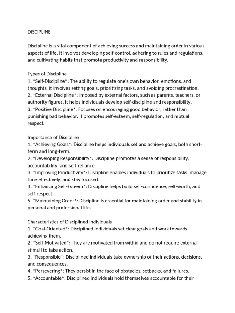 DISCIPLINE | PDF | Disciplines | Psychological Concepts