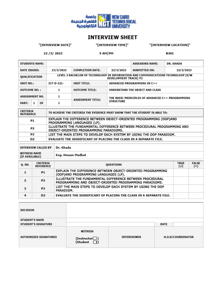 Interview Sheet-2 | PDF | Object Oriented Programming | Programming Paradigms