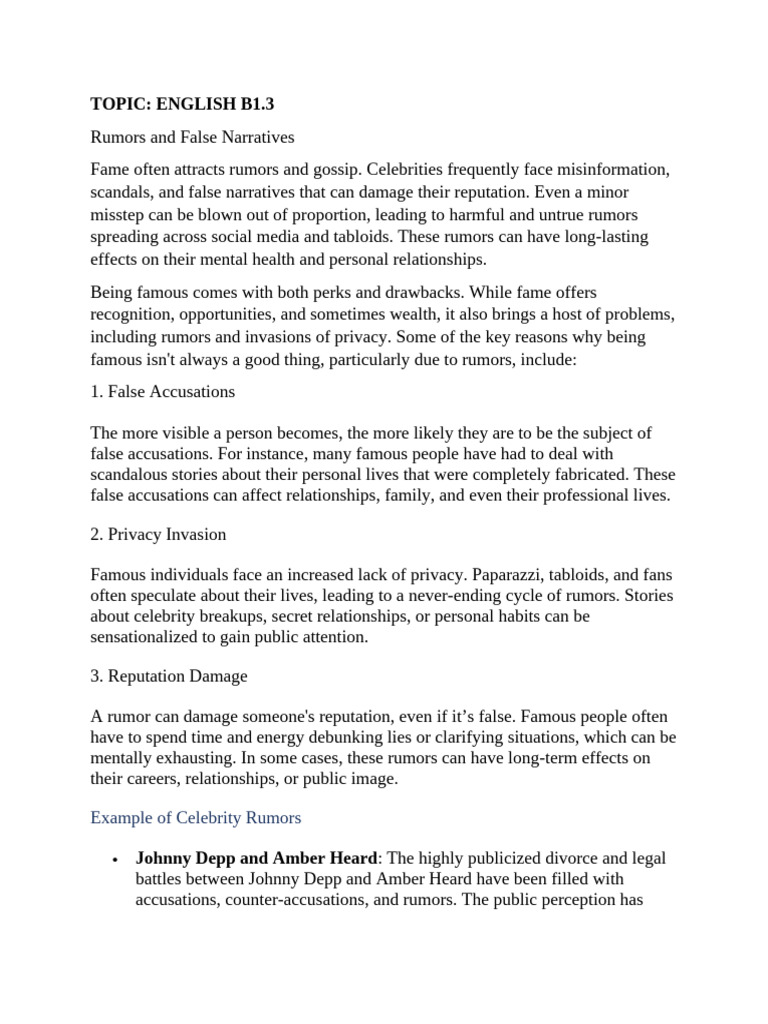 TOPIC SPEAKING | PDF | Rumor | Sports