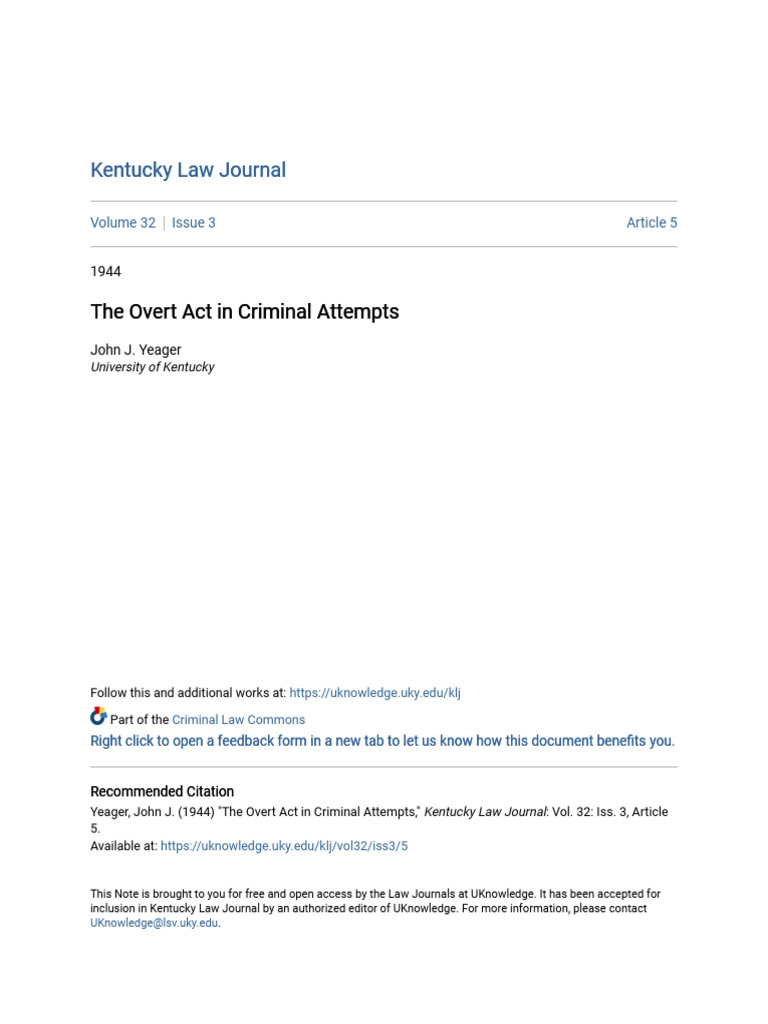 The Overt Act in Criminal Attempts | PDF | Crimes | Crime & Violence