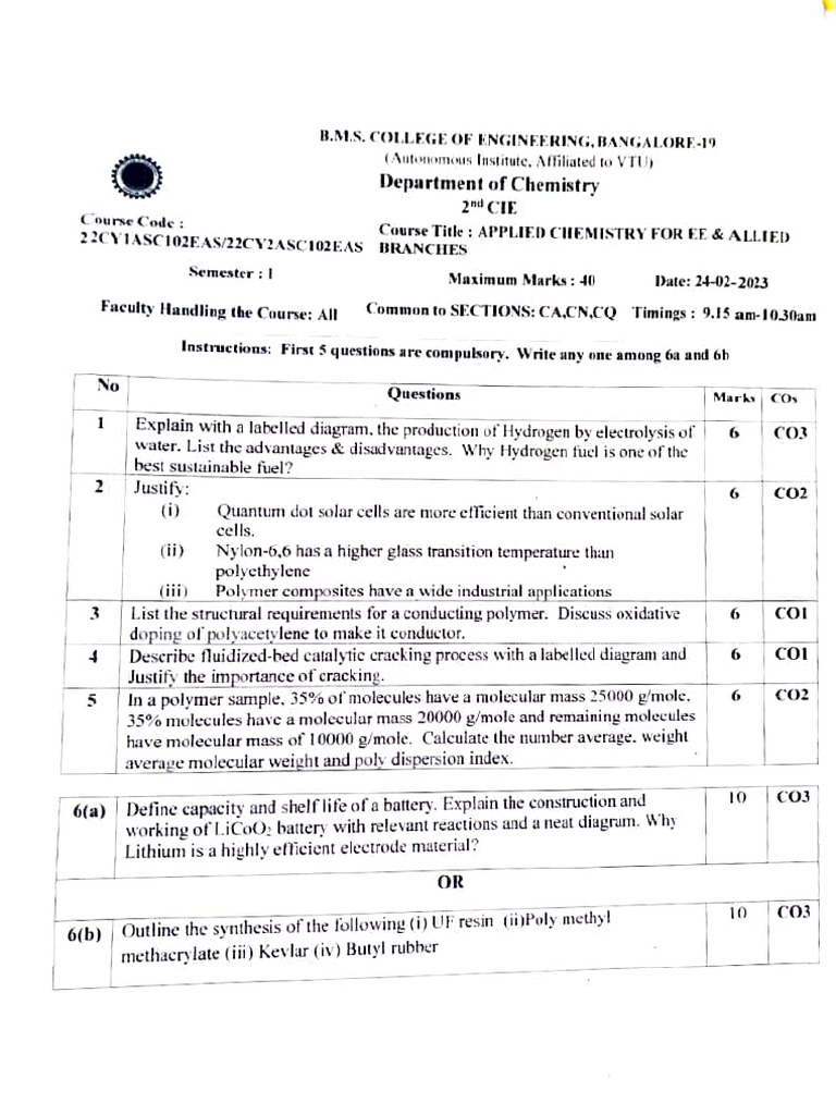 Chemistry (EE) Cie 2 | PDF
