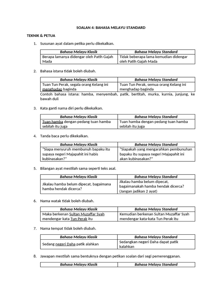 SOALAN 4 BM STANDARD | PDF