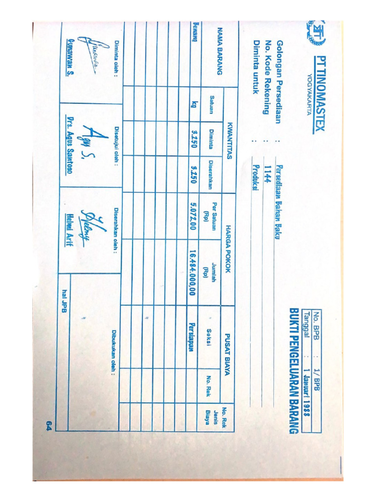 Bukti pengeluaran barang | PDF