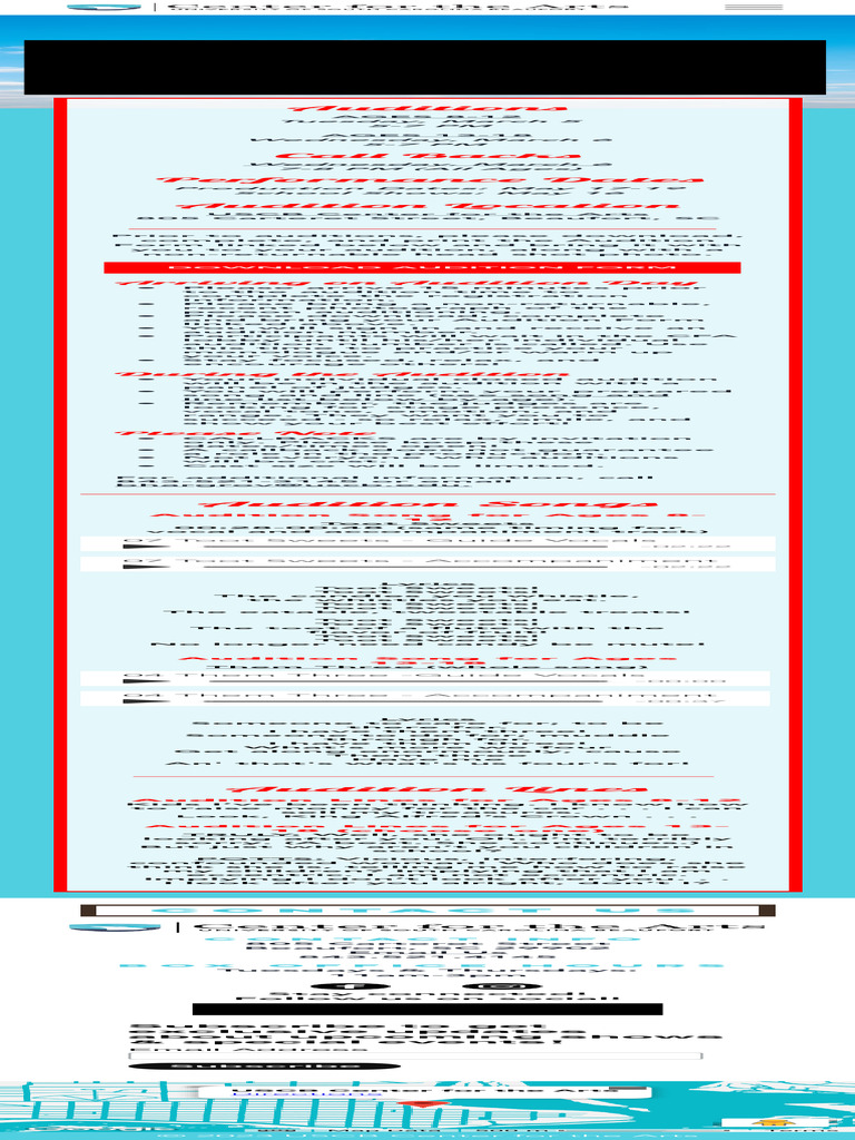 Chitty Chitty Bang Bang JR. Auditions USCB Center For The Arts Beaufort, SC | PDF | Audition | Candy