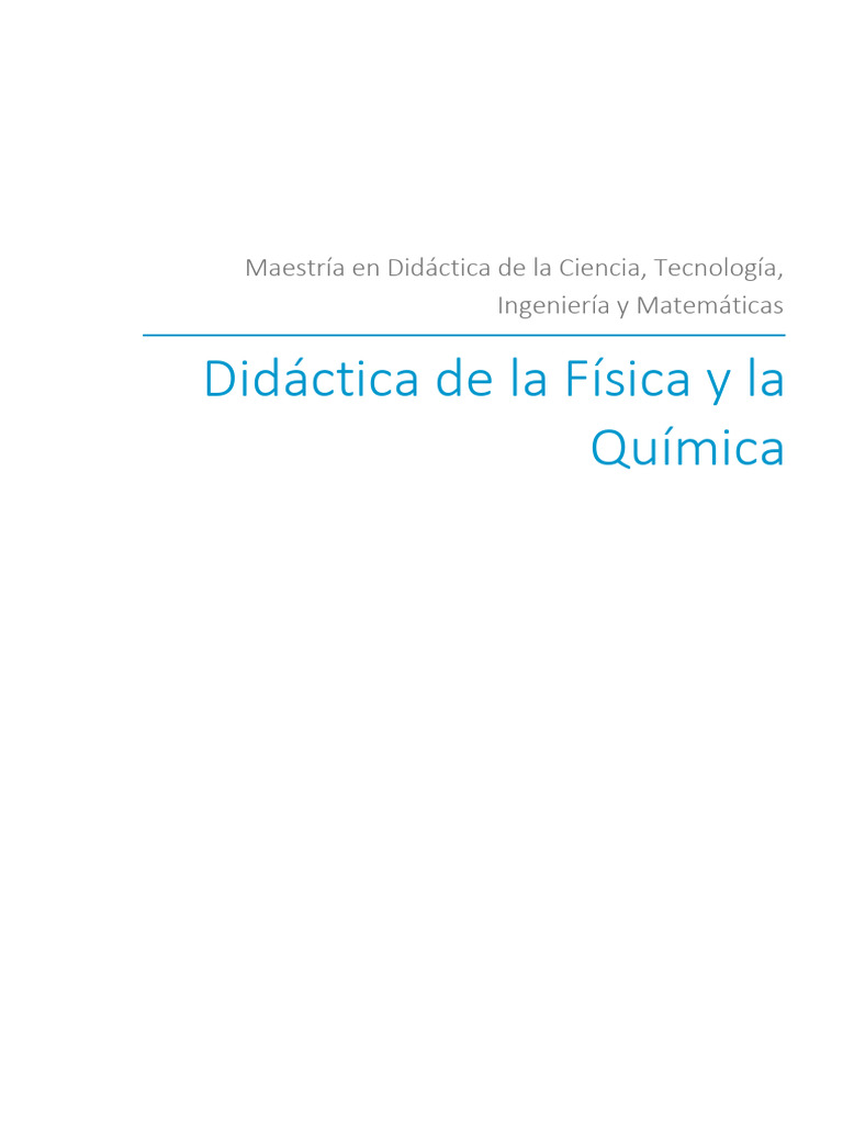 Didactica Fisica Quimica | PDF | Enseñando | Aprendizaje