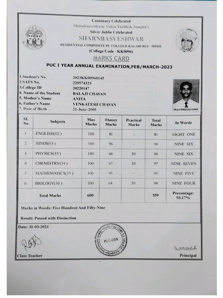 11th Class Marksheet | PDF
