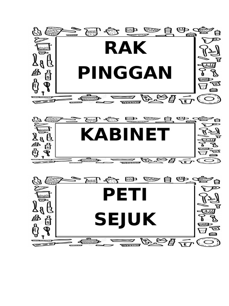 Label Peralatan Dapur | PDF