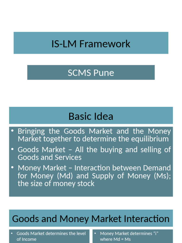 Is LM Framework | PDF | Economic Equilibrium | Demand For Money