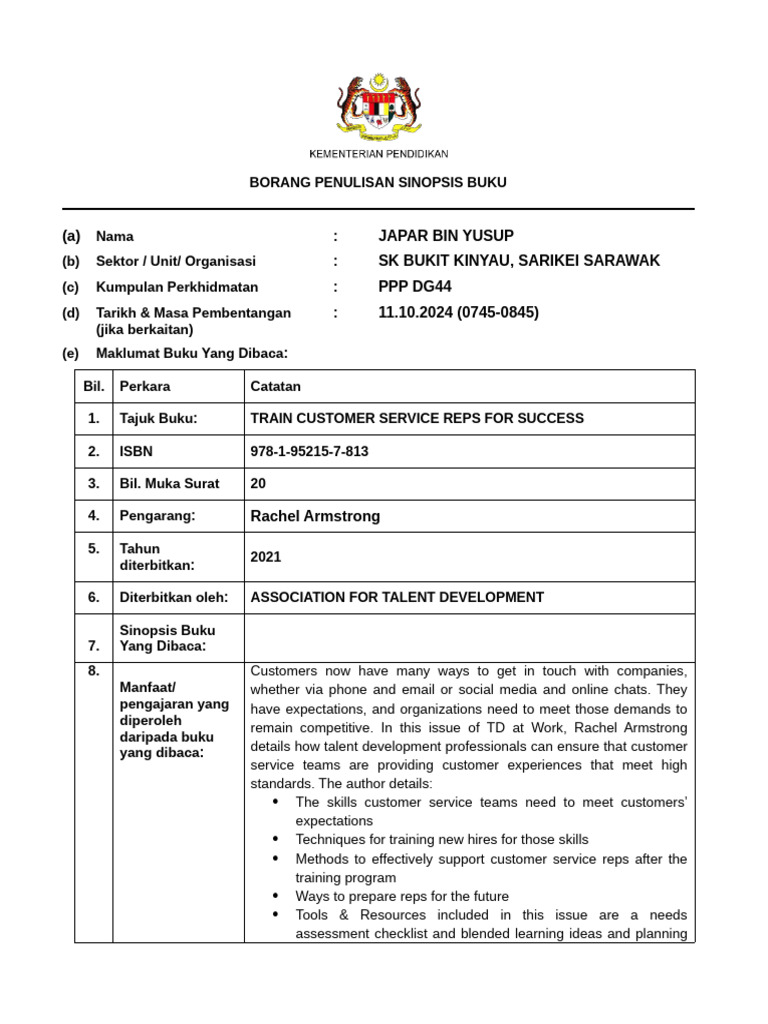sinopsis-bacaan-buku-2024-train-customer-service-reps-for-success-pdf