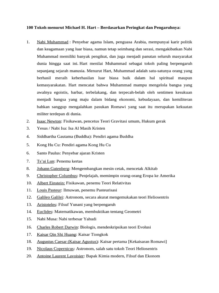 100.. Tokoh Menurut Michael H | PDF