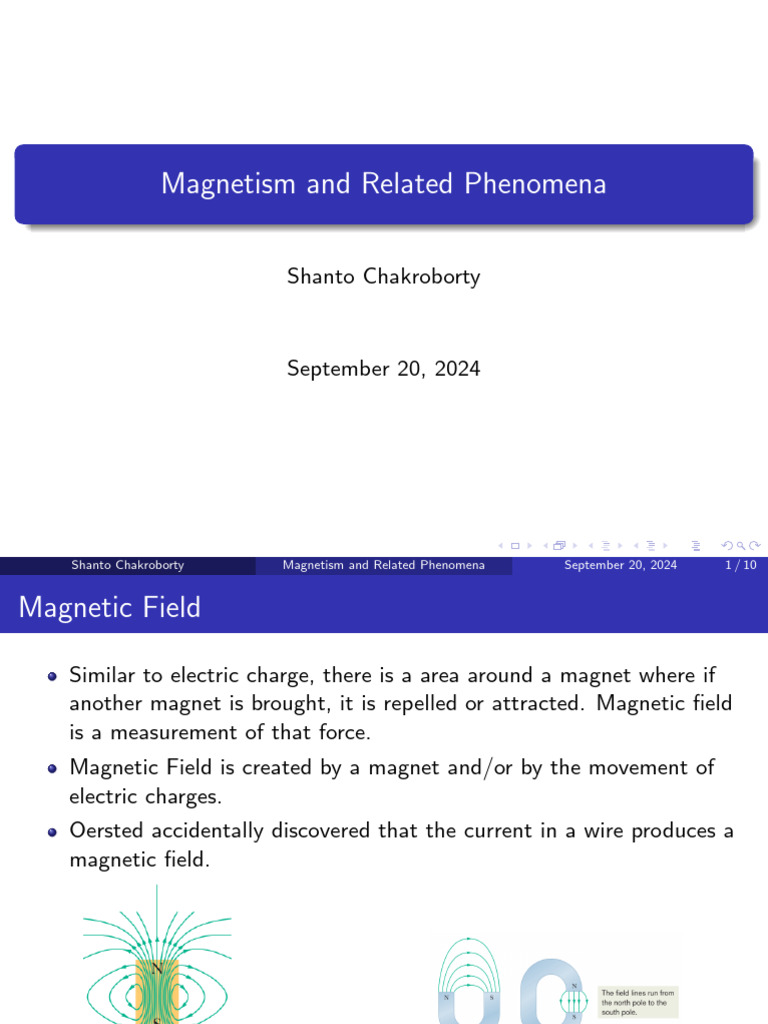 Magnetic Field Presentation | PDF | Magnetic Field | Dipole