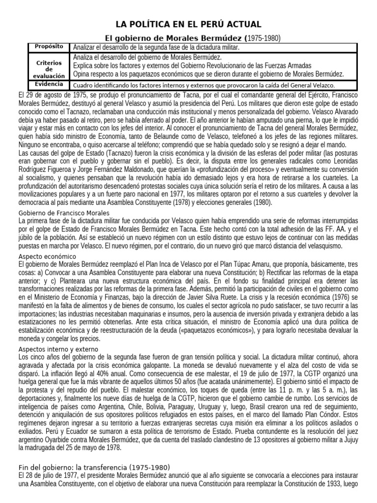 La Política en El Perú Actual | PDF | Perú | Votación