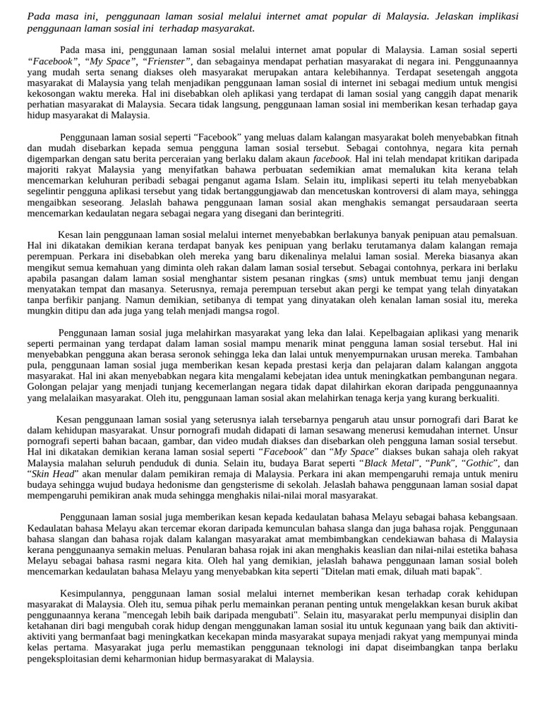 Esei STPM BM Sem1 | PDF