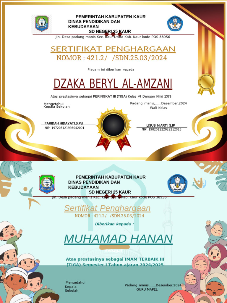 Sertifikat Penghargaan Lomba Karya Ilmiah (1) | PDF