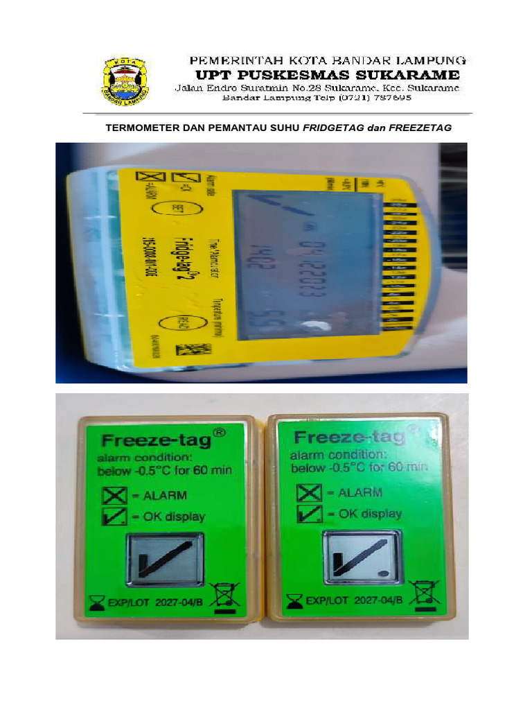 TERMOMETER DAN PEMANTAU SUHU FRIDGETAG Dan FREEZETAG | PDF