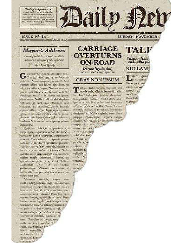 Vintage Victorian Style Newspaper Design Template by Jennifer Borton | PDF