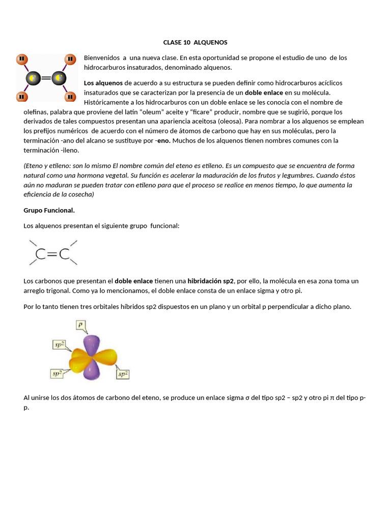 Alquenos: Estructura y Propiedades | PDF | Alqueno | Isómero