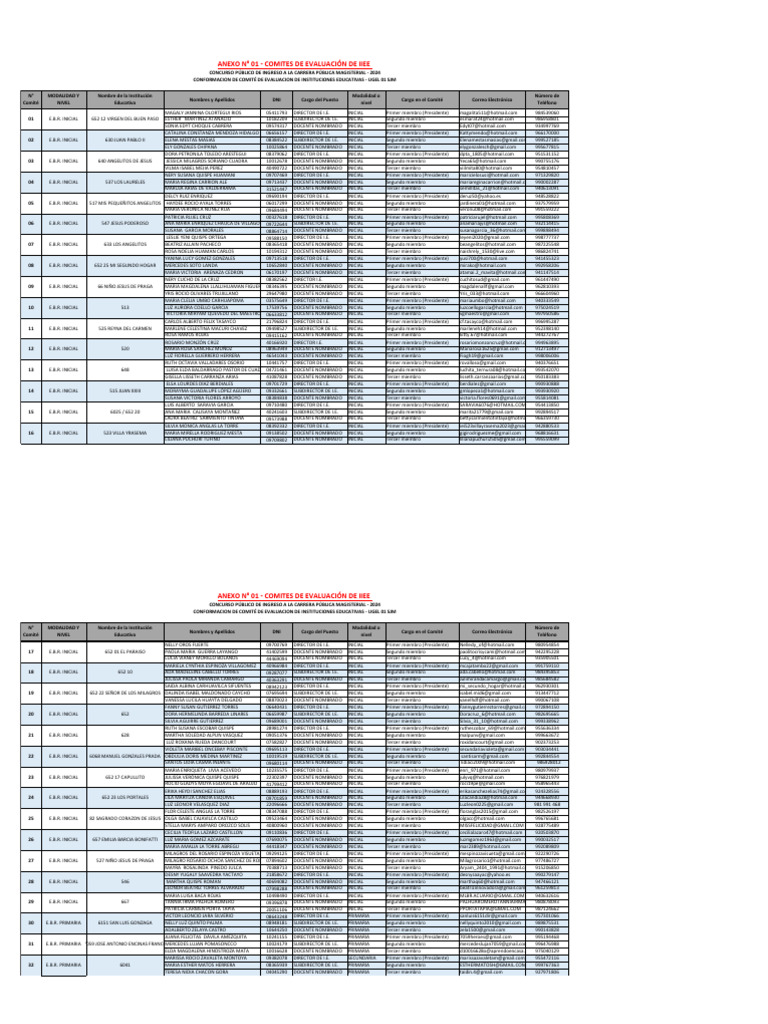 Directorio Actualizado Nombramiento Ugel 01-SJM | PDF