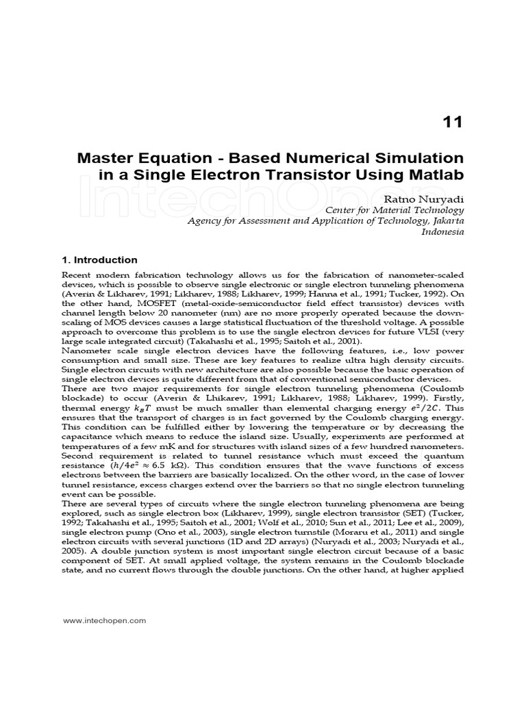 Master Equation in SET | PDF | Mosfet | Capacitor