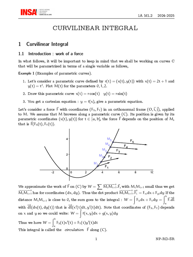 Curvilinear Integralv2024 | PDF | Integral | Mathematical Physics