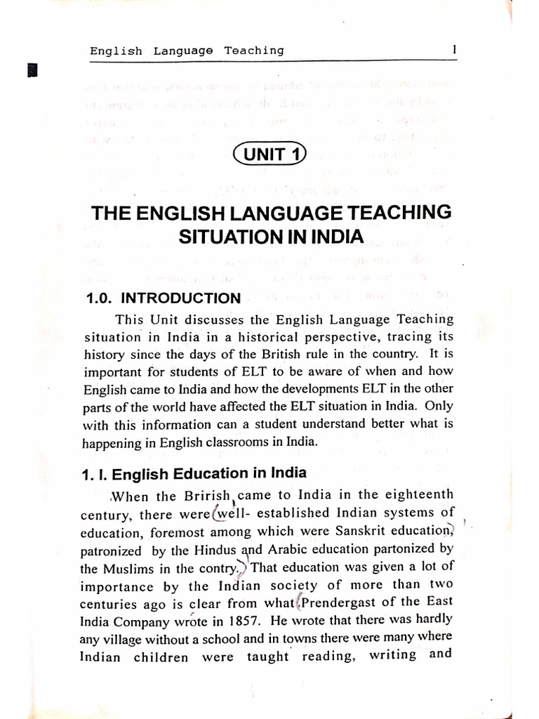 Elt Unit - 1 | PDF