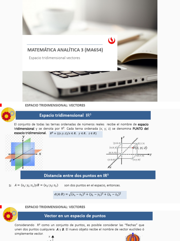 Sesión 1.2 A Vectores en el espacio | PDF | Vector Euclidiano | Escalar (Matemáticas)