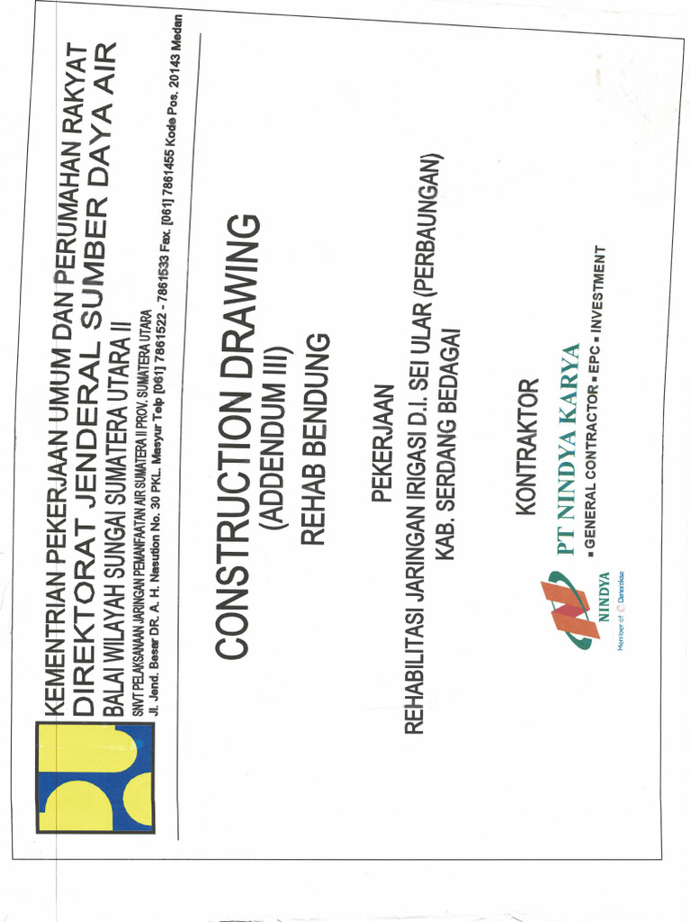 Adendum III Rehab Bendung | PDF