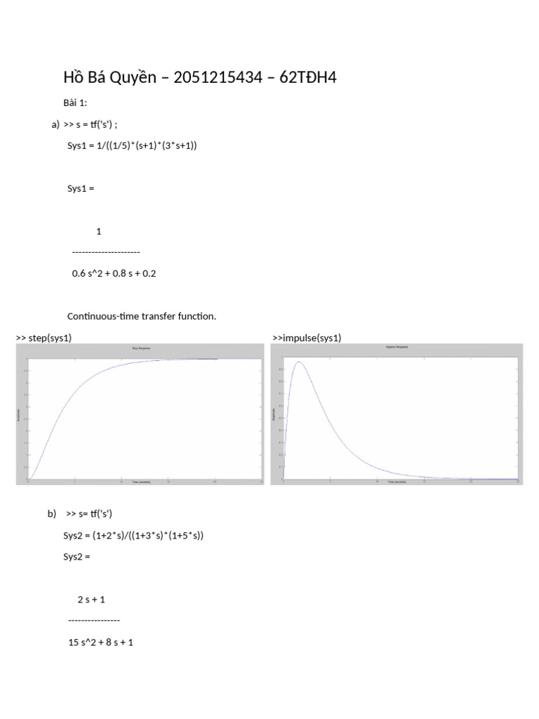 Continuous-Time Transfer Functions | PDF