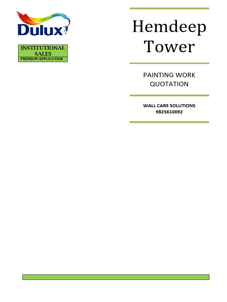 Painting Work Quotation - Dulux Paints-1 | PDF | Paint