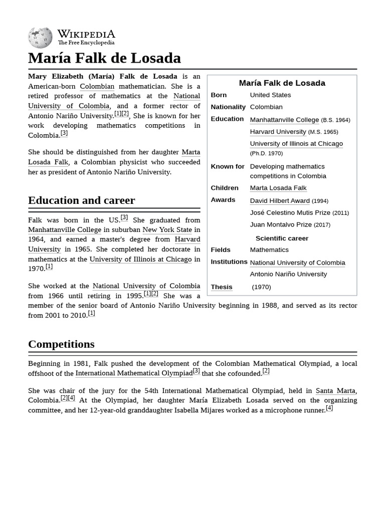 María_Falk_de_Losada | PDF | Mathematics