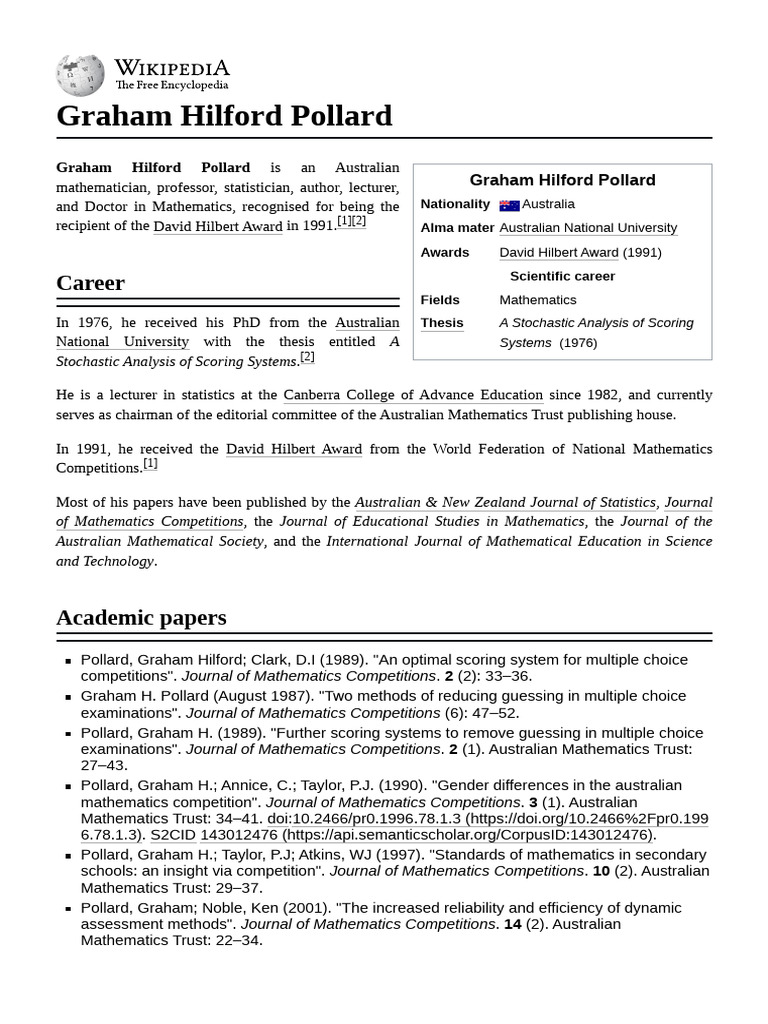 Graham_Hilford_Pollard | PDF | Science | Mathematics