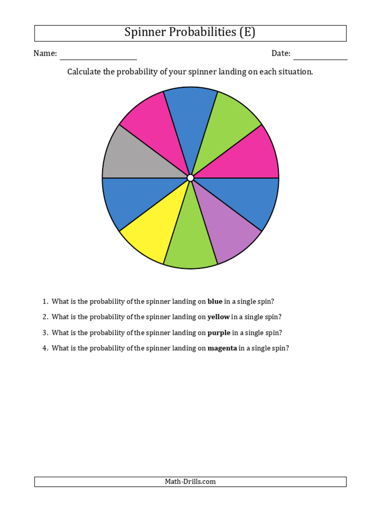 Spinner Probability Calculations | PDF