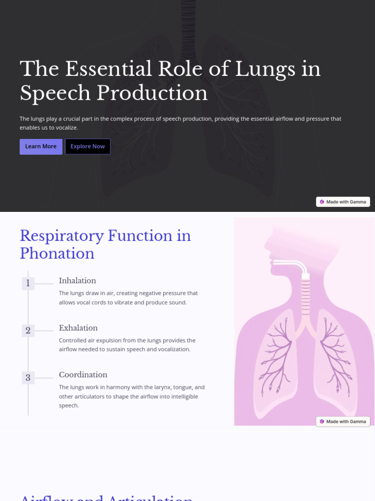 The Essential Role of Lungs in Speech Production | PDF