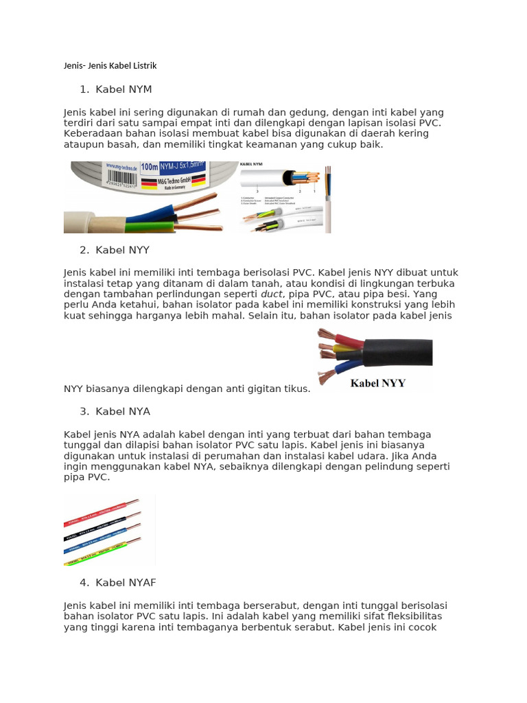 JENIS-JENIS KABEL | PDF