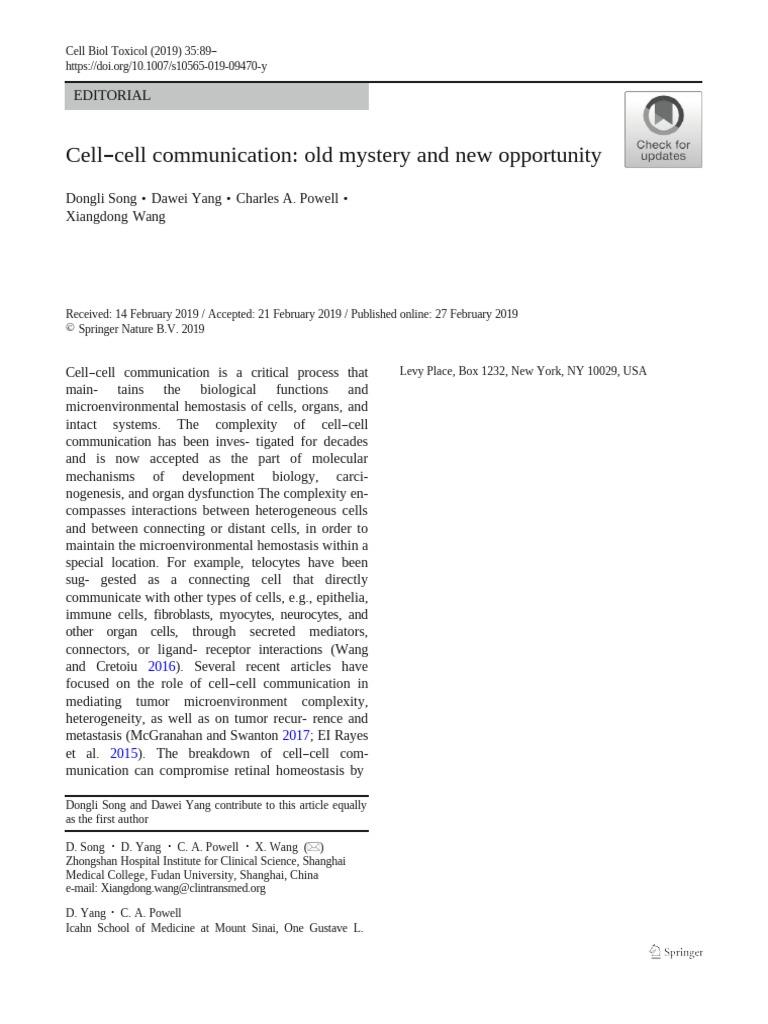 Cell-Cell Communication Insights | PDF | Vesicle (Biology And Chemistry ...