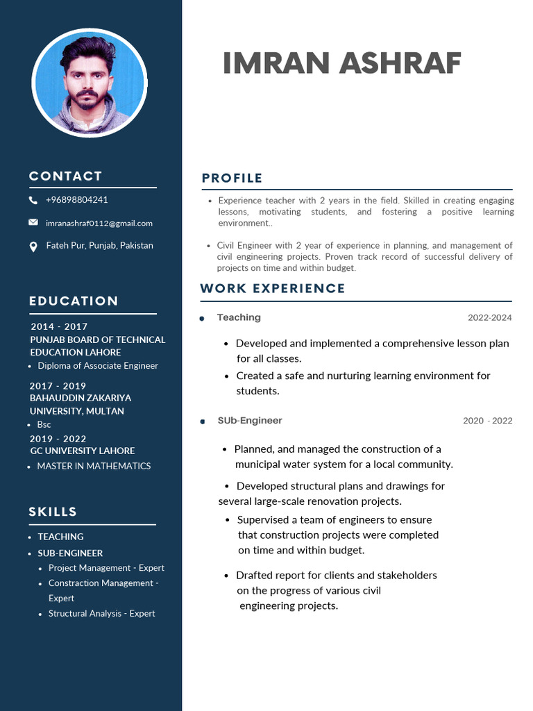 IMRAN ASHRAF CV Resume | PDF