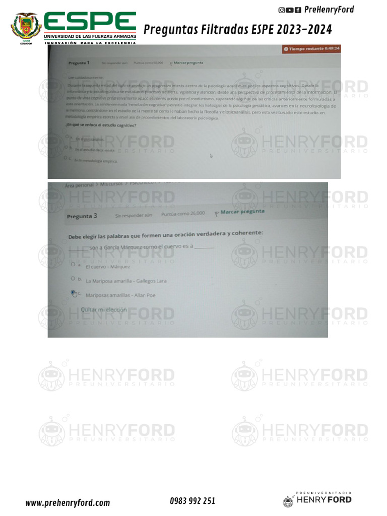 Preguntas Filtradas de ESPE PHF | PDF
