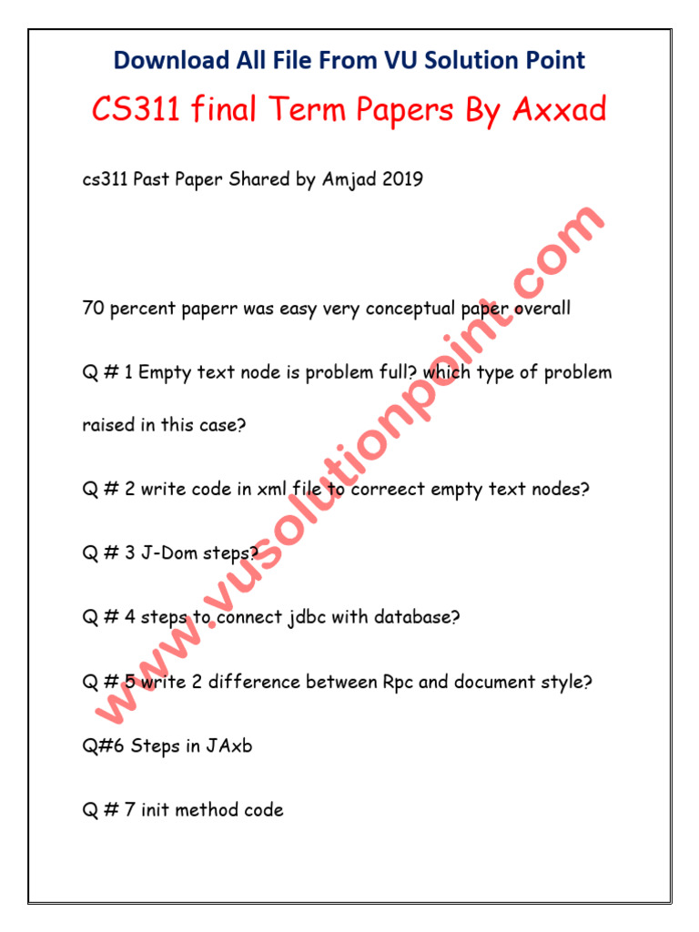 CS311 Final Term Papers by Axxad - DWNLD From | PDF | Web Service | Computing
