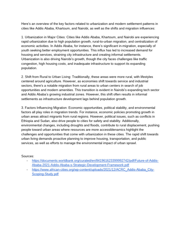 Modern Settlement Patterns | PDF