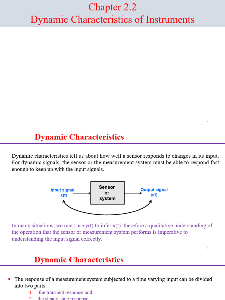 Chapter 2 2 Performance Characteristics of Instruments Dynamic | PDF ...