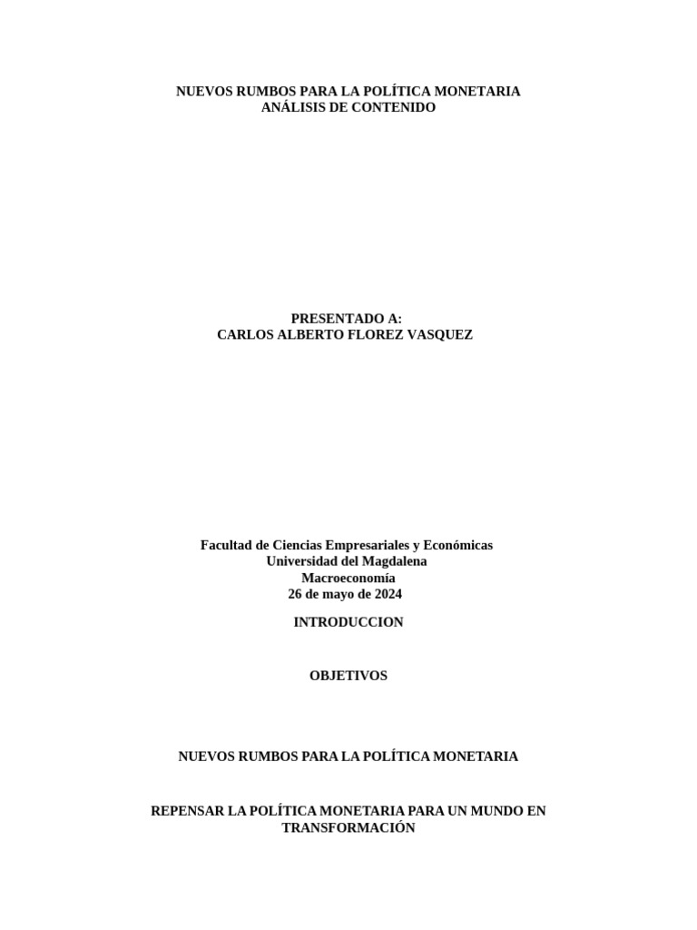 Nuevos Rumbos Monetarios | PDF