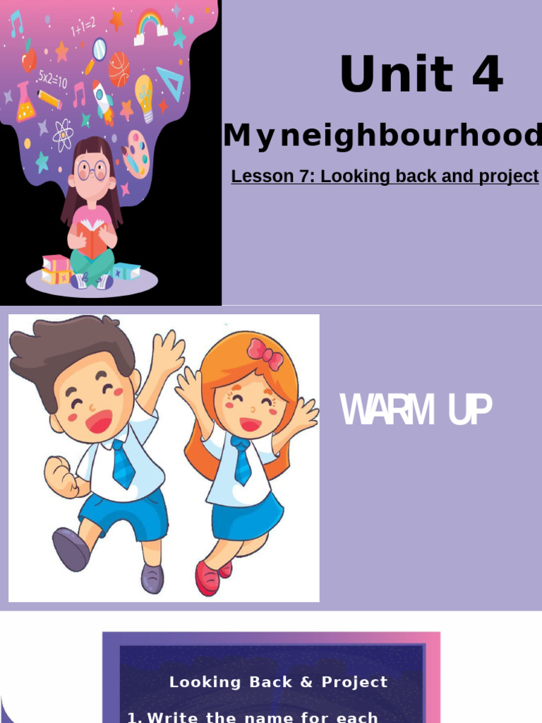 Unit 4 My Neighbourhood Lesson 7 Looking Back Project | PDF | Linguistics