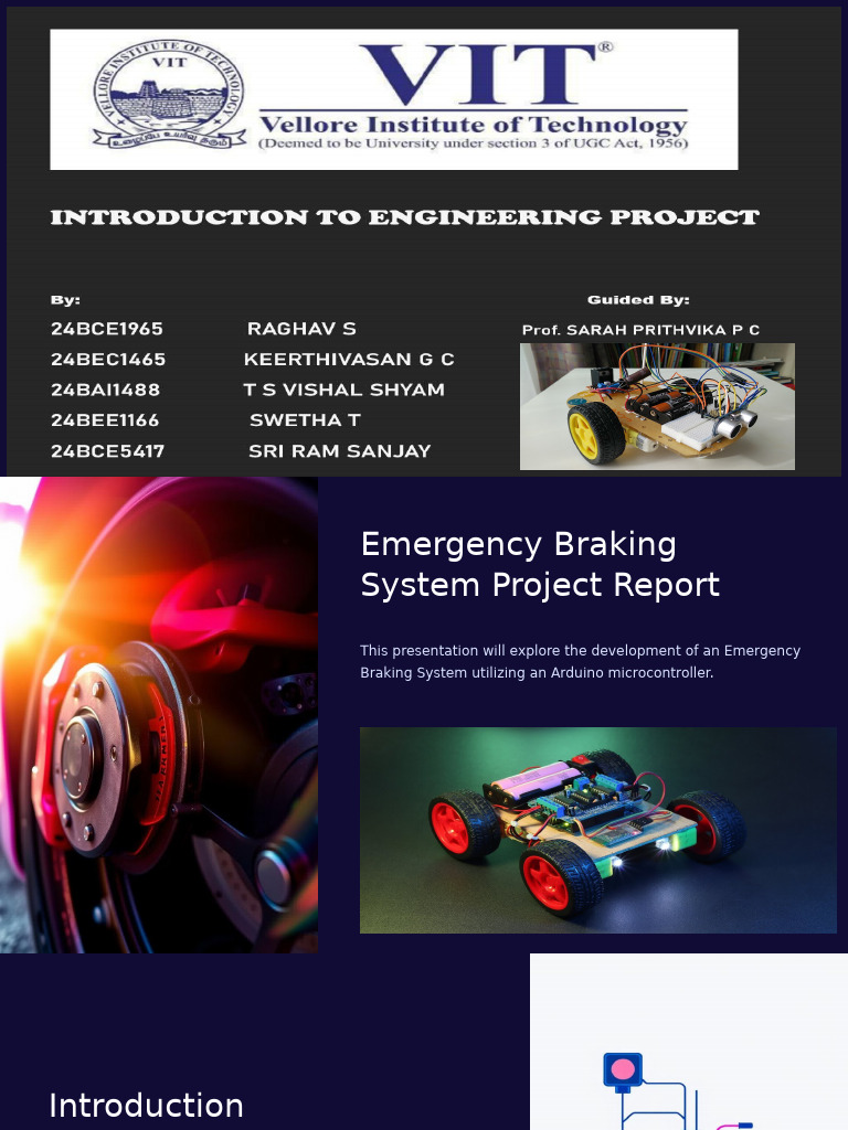 Emergency Braking System Project PPT | PDF | Arduino | Brake