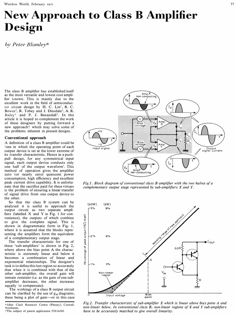 New Approach to Class B Amplifier Design_1 | PDF | Amplifier | Telecommunications Engineering