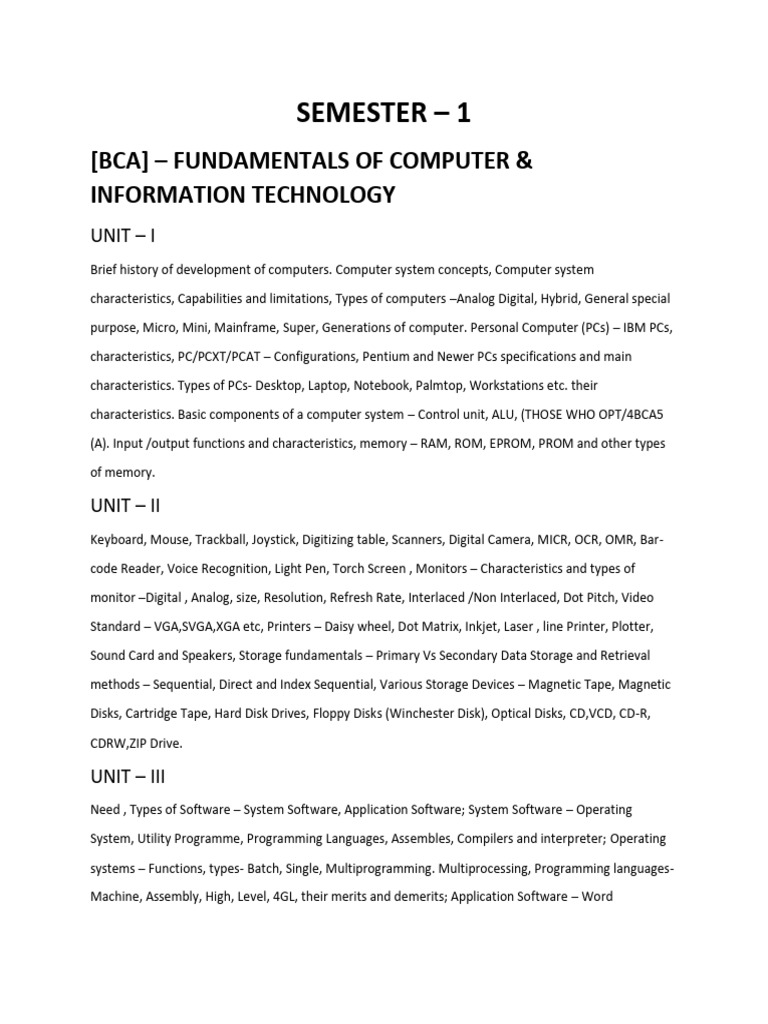 SEMESTER – 1 | PDF | English Grammar | Microsoft Word