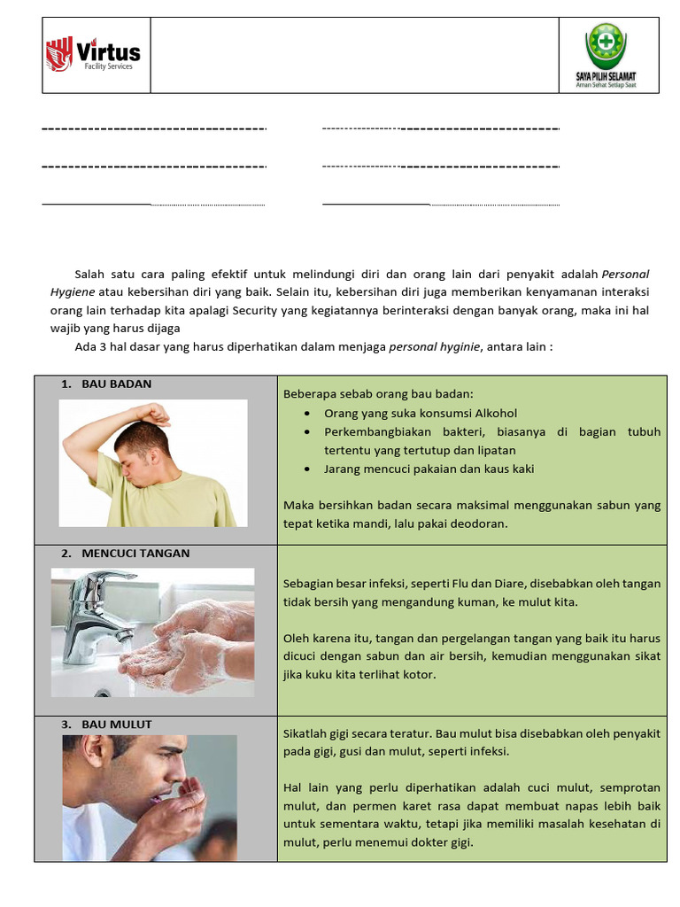 VGR 10. Pentingnya Personal Hyginie | PDF
