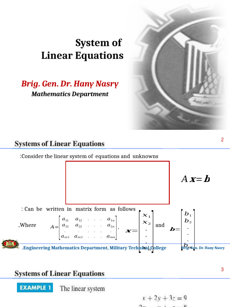 Linear Equations for Engineers | PDF | System Of Linear Equations ...