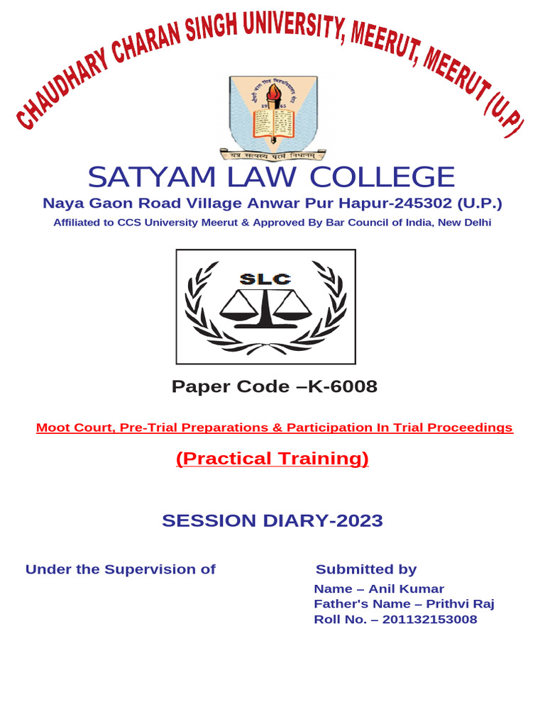 Moot Court, Trial Preparation (Satyam Law College) | PDF