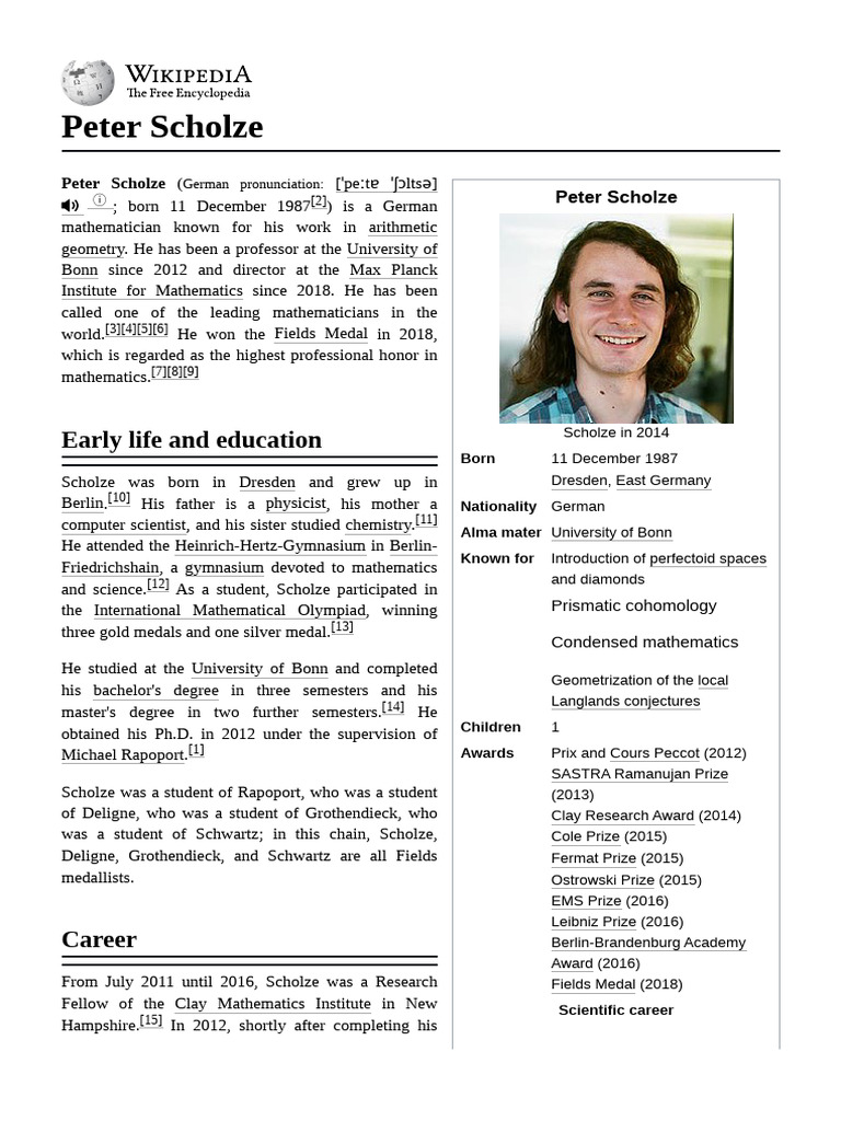 Peter_Scholze | PDF | Mathematics | Algebraic Geometry