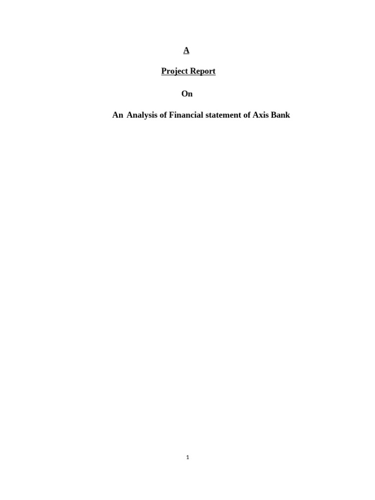 Axis Bank Financial Analysis Report | PDF | Revenue | Banks